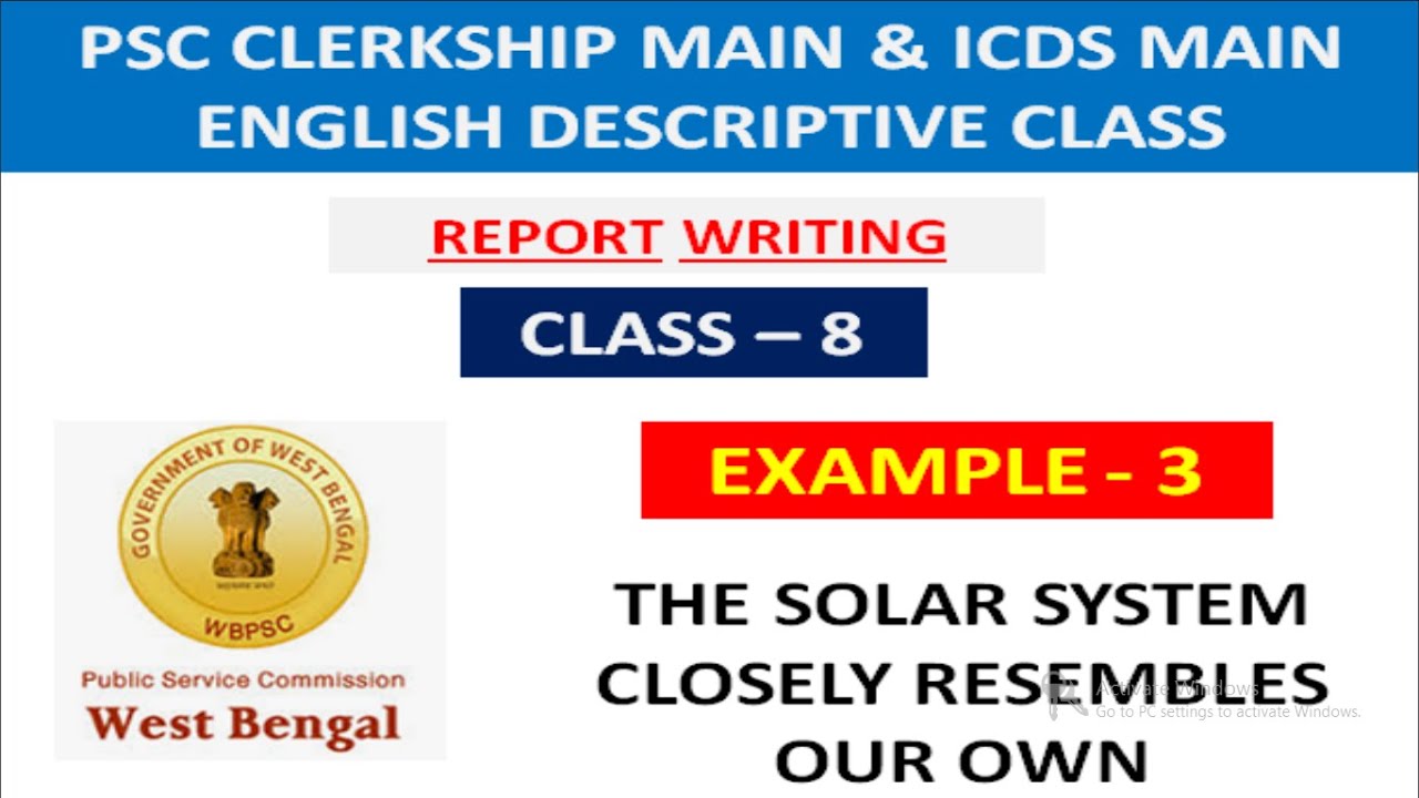 Psc Clerkship Main And ICDS Main Class 8 Report Writing A Solar Psc Clerkship Main And ICDS Main Class 8 Report Writing A Solar