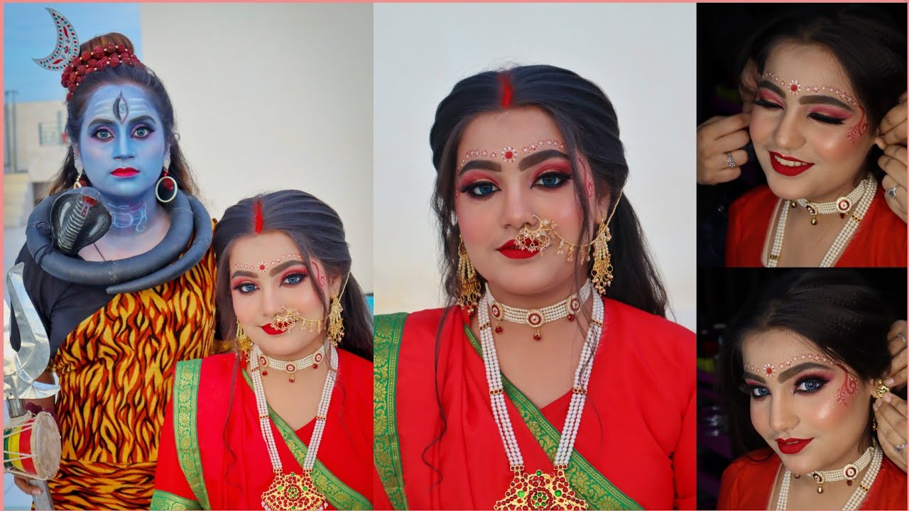 Full Makeover & Dress Up | पार्वती मां | Parwati Mata Jhanki Makeup ...