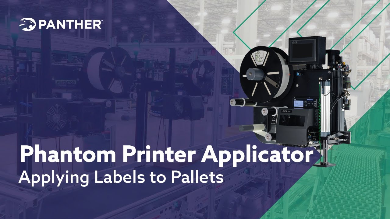Panther | Phantom Printer Applicator Applying Labels to Pallets - YouTube