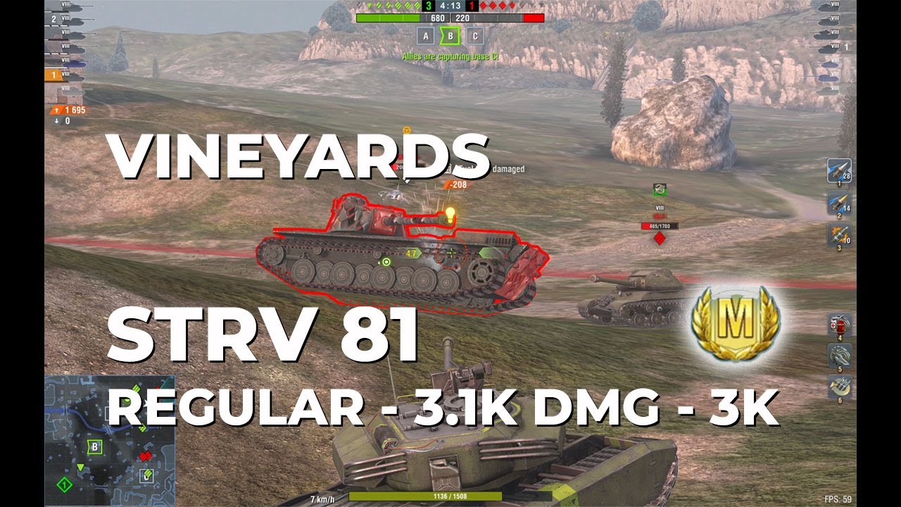 168TH GUNNERS | STRV 81 | 3.1K DMG | 3 KILLS | ACE | Vineyards | #wotb ...