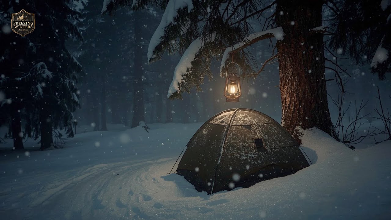 Blizzard Night Survival Ambience┇Trapped in a Fierce Snowstorm with ...