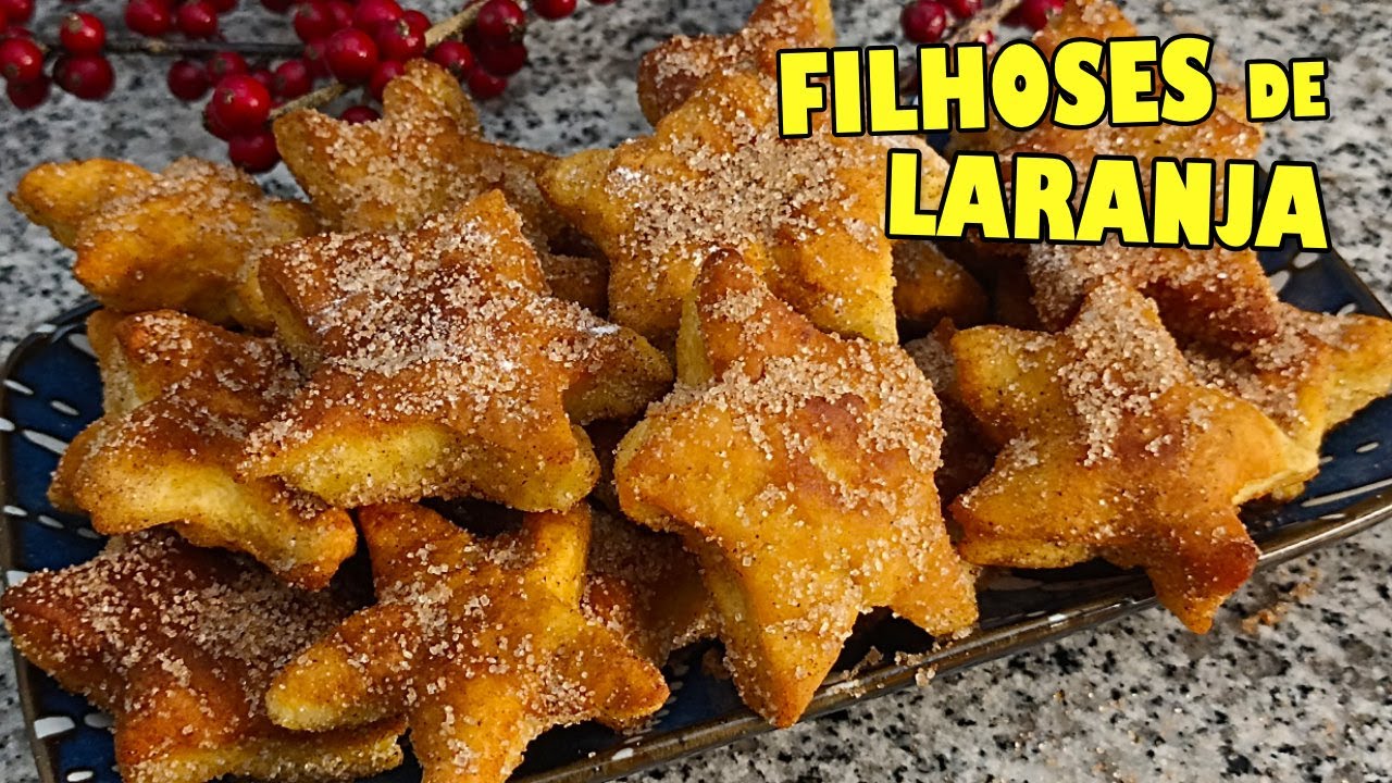 Filhoses de Laranja em Forma de Estrela 🎄Receita de Natal #doces # ...