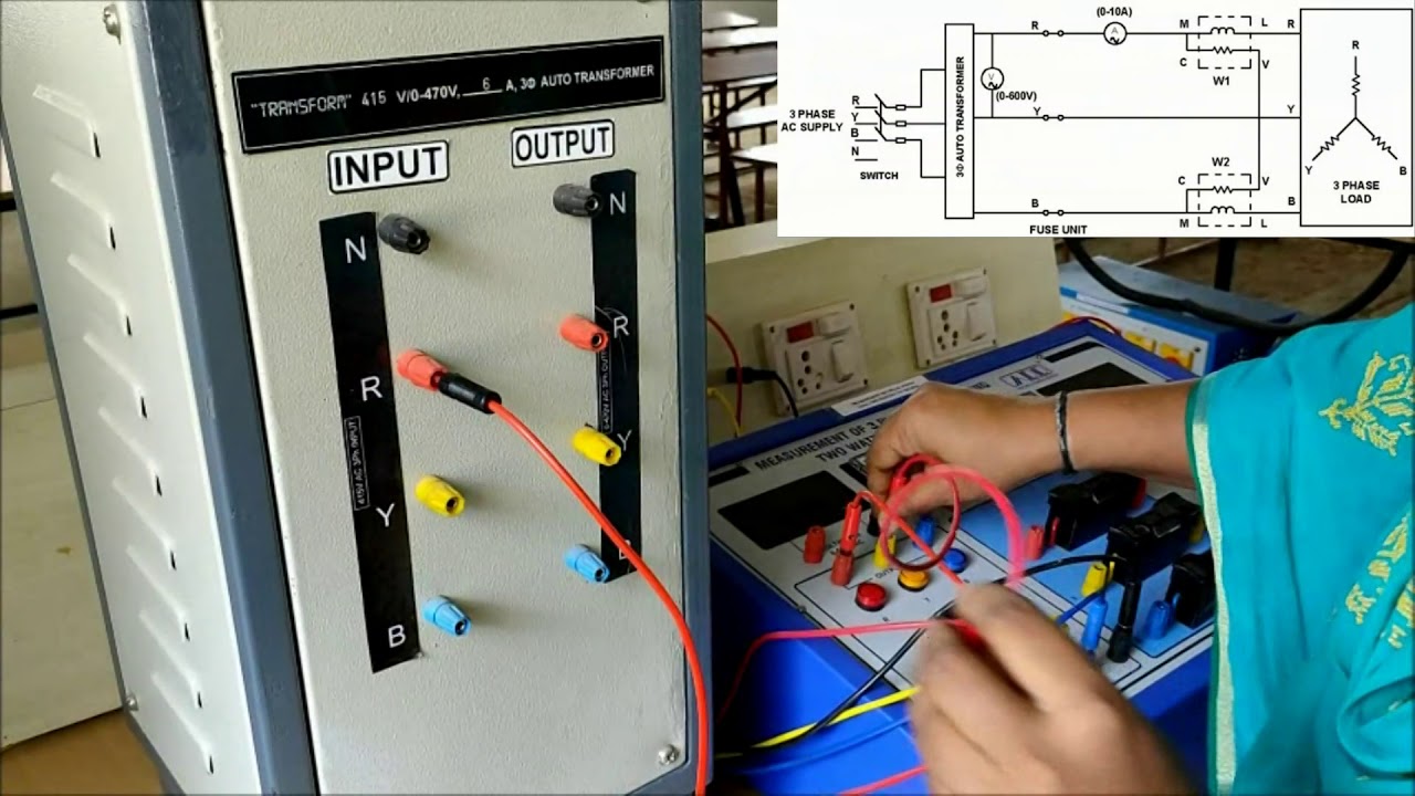 Basic Electrical Engineering Lab | Measurement of 3 Phase Power by two ...