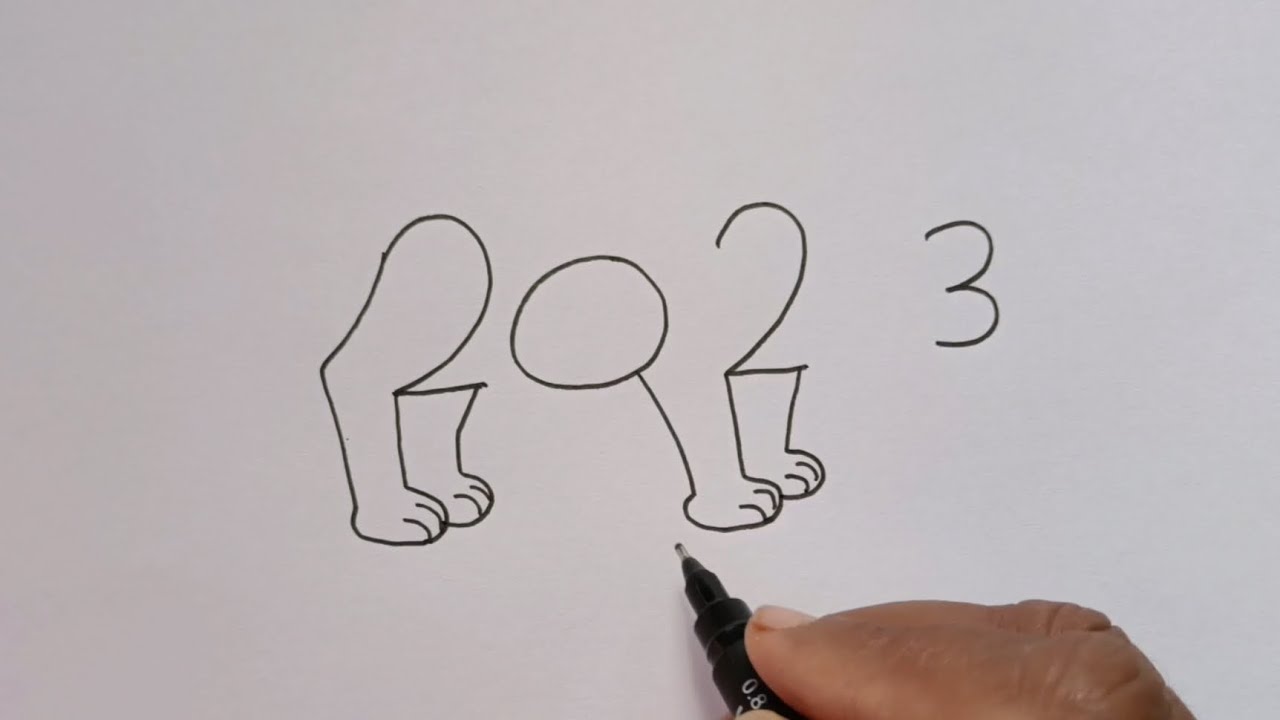 How To Draw Lion With 2023 Number | How To Turn 2023 In Lion Step By ...