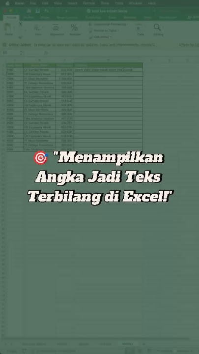 🎯 "Menampilkan Angka Jadi Teks Terbilang di Excel!" #excel #belajarexcel #exceltutorial # ...