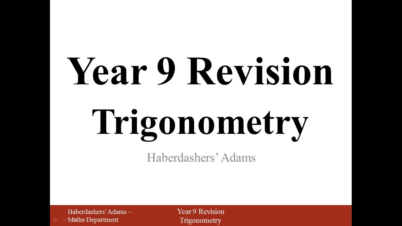 Year 9 Revision - Trigonometry - YouTube