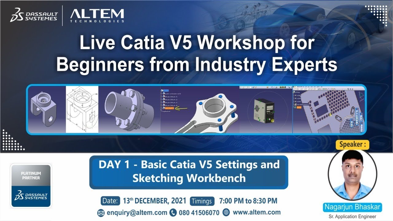 Basic Catia V5 Settings and Sketching Workbench - Workshop DAY 1 - YouTube
