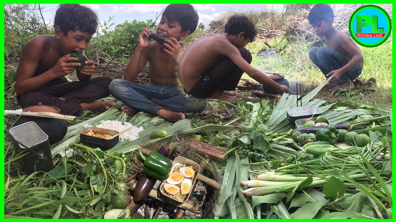 Primitive Technology-Two Brother Cooking and Eating Cheese With Fresh ...