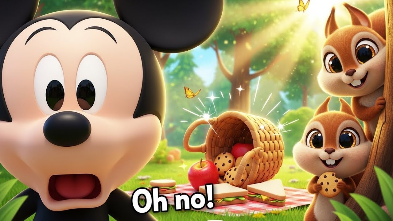 Mickey Mouse Loses the Basket 🧺🐭 | Squirrel Surprise Picnic Adventure 🌳 ...