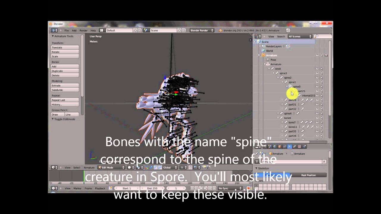 Spore Collada Export in Blender - YouTube