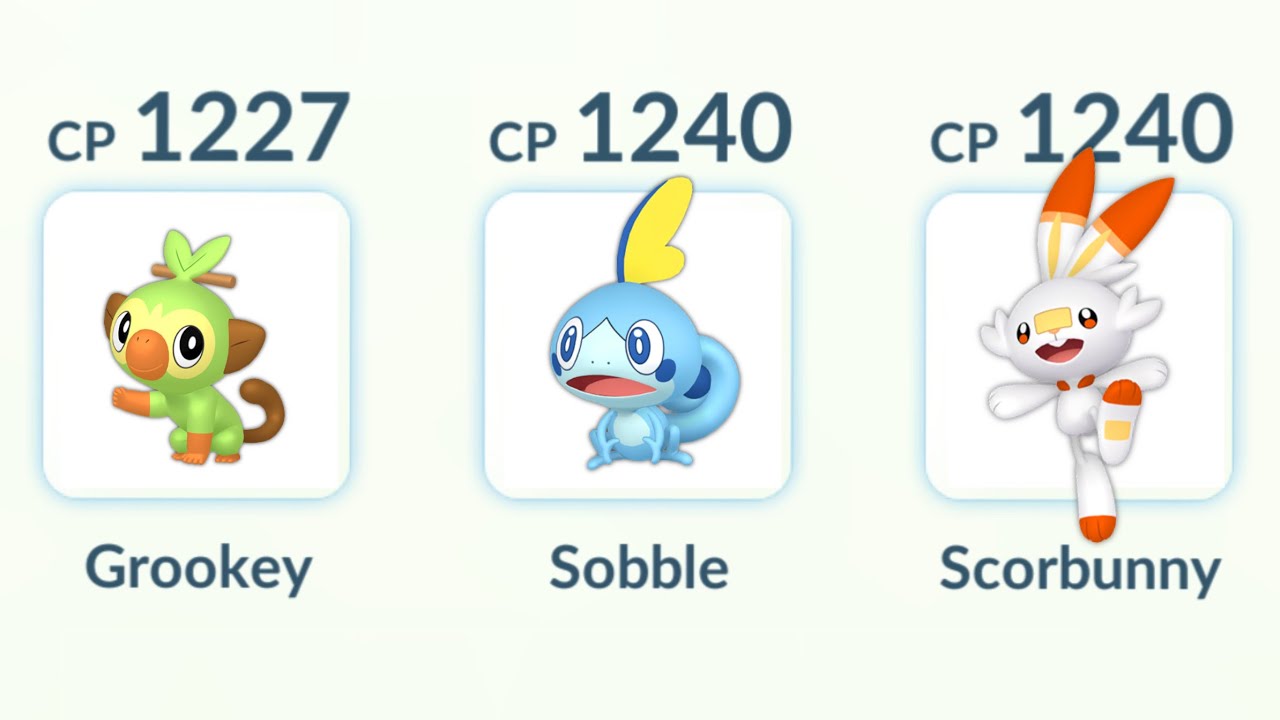 All level 50 (Grookey, Sobble, Scorbunny) Galar Starters in Pokemon GO ...