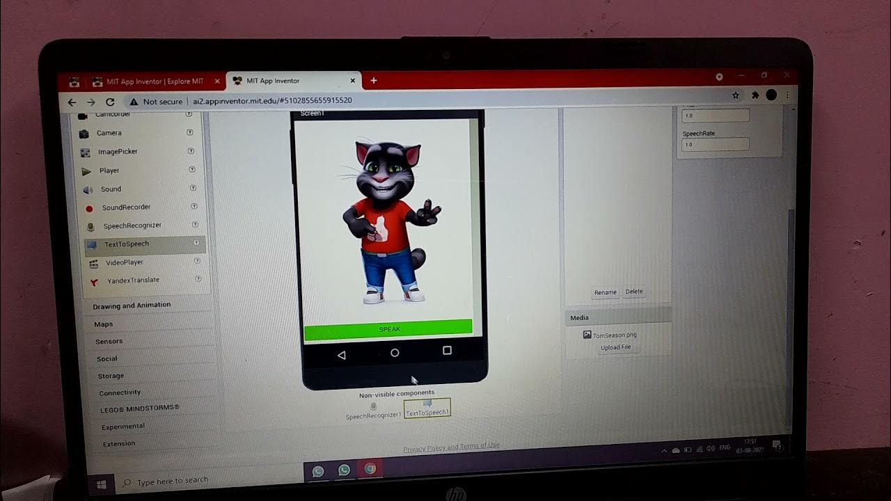 How to make talking tom app through MIT App Inventor/MIT AI2 Inventor? Easiest Way, Please try ...