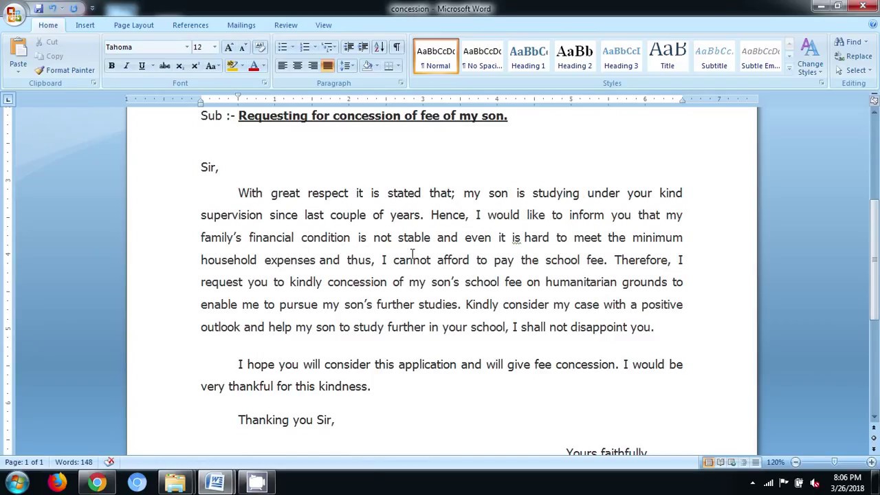 How To Write A Concession Of Fee Letter To The Principal YouTube How To Write A Concession Of Fee Letter To The Principal YouTube