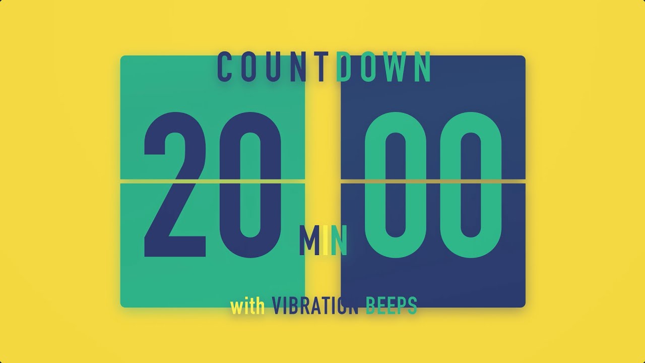 20 Minutes Flip Clock Timer / With Vibration Beeps ⚡️ - YouTube