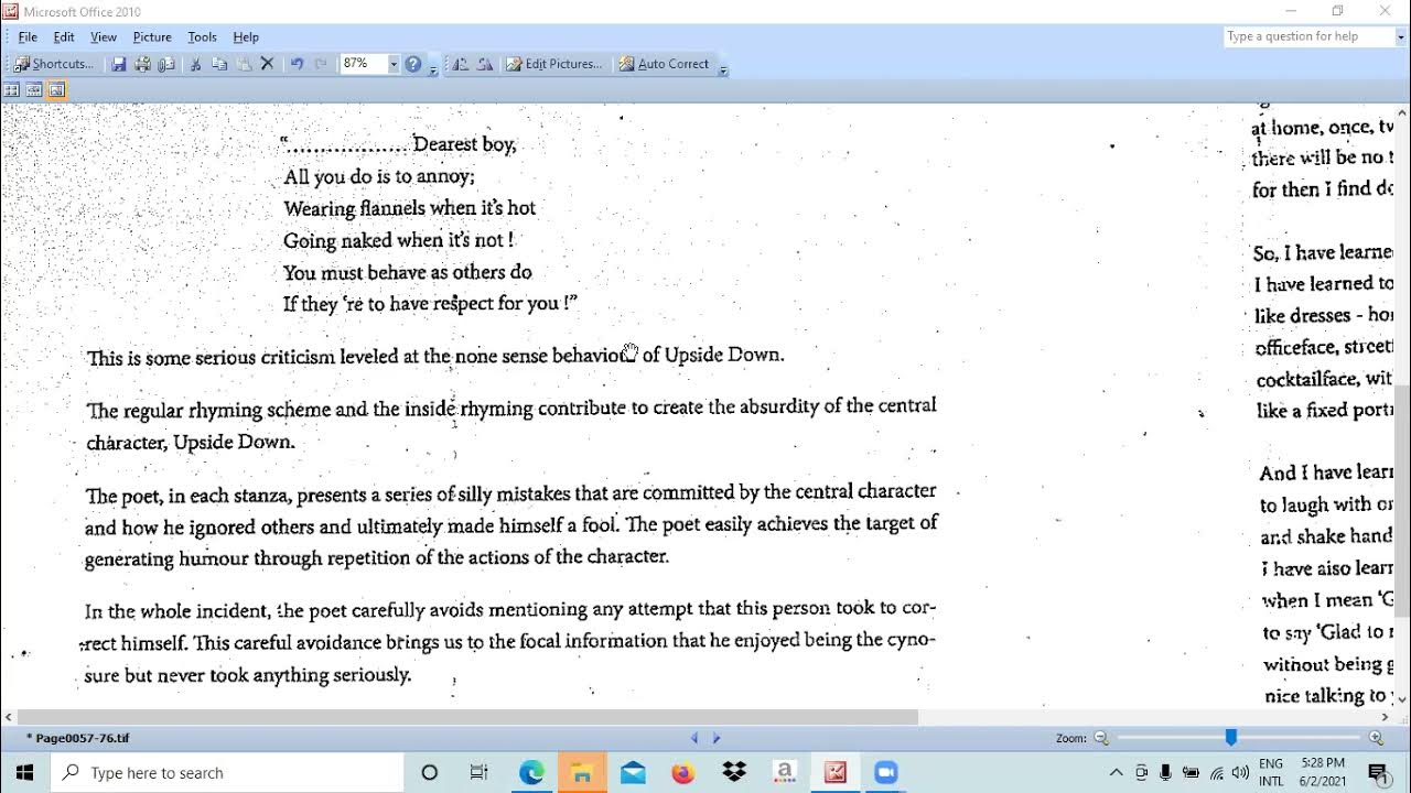 Upside Down by Alexander Kushner - English Literature - O/L - Part 3 ...