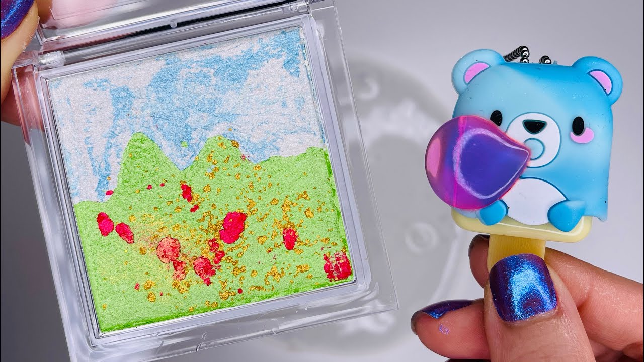 Makeup slime! Mixing Eyeshadow & Lip Gloss into Slime! Satisfying Slime ...