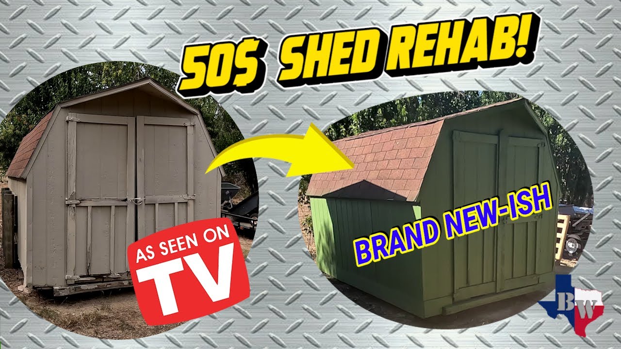 Fixing rot damage and painting a shed portable building - YouTube