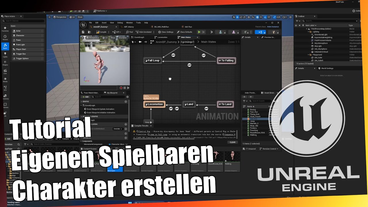 Unreal Engine 5 Tutorial // Charakter + Animationen Importieren und Spielbaren Charakter ...
