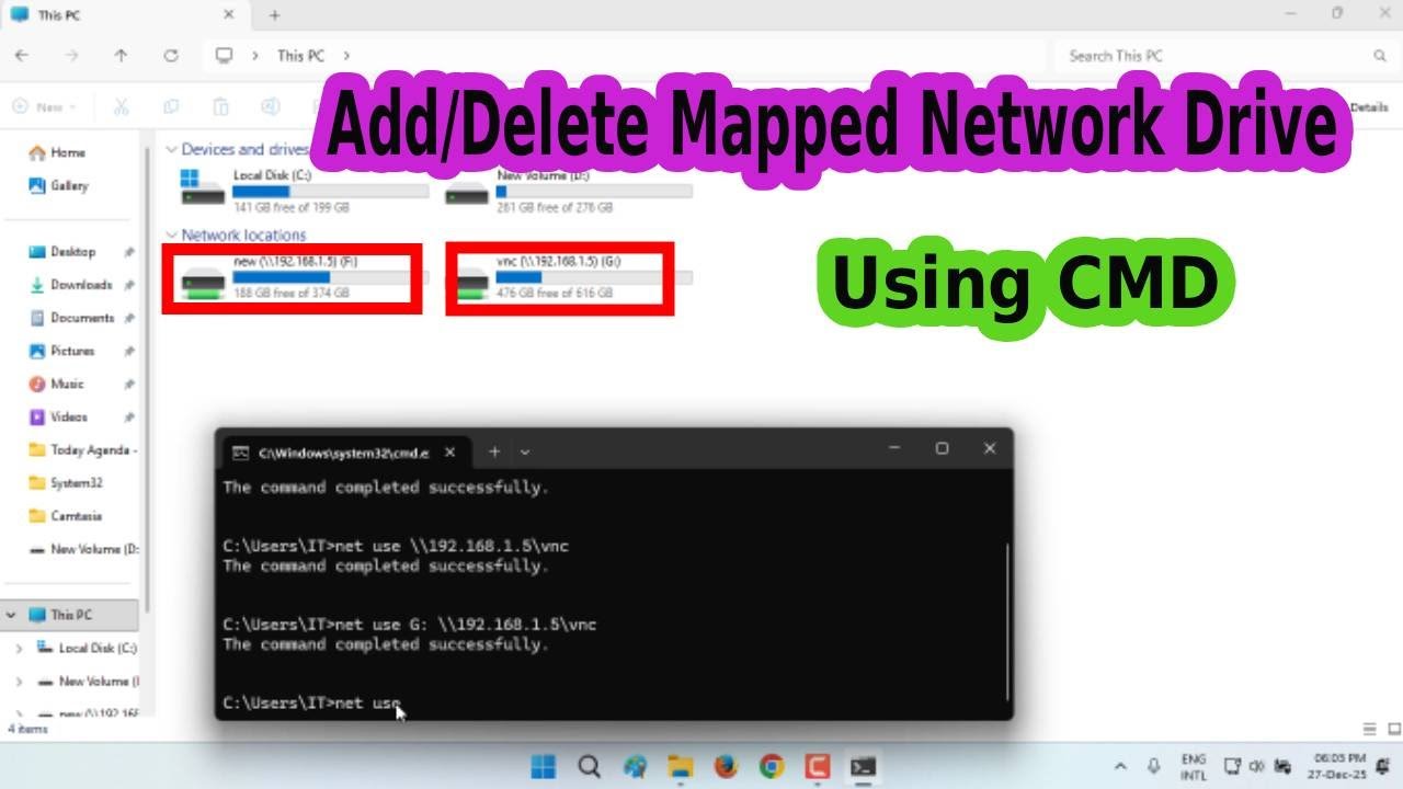 How to Add or Delete a Network Drive in Windows 11 Using CMD. - YouTube