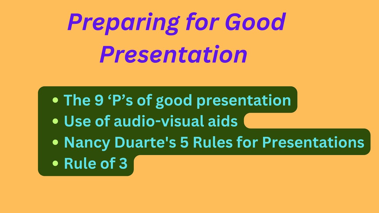 Preparing for Good Presentations // Introduction to Effective ...