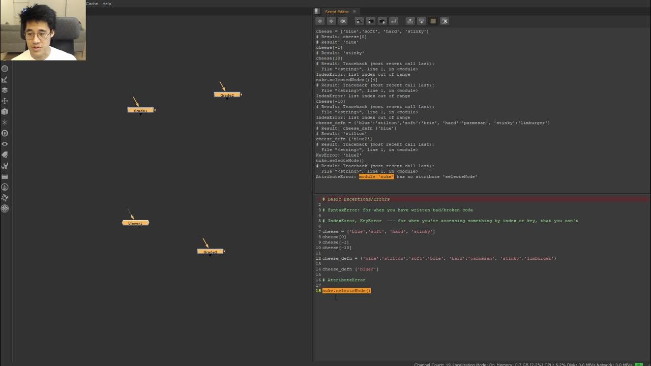 0x24.1 Python for (Nuke) Compers - Error messages - YouTube