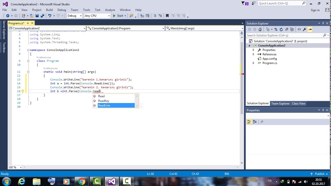 Visual studio 2015 C# temel dersler - YouTube
