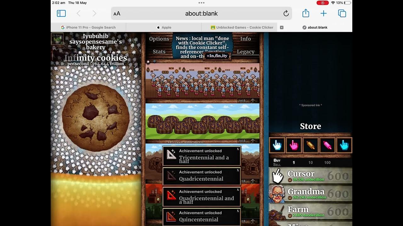 Beating cookie clicker - YouTube