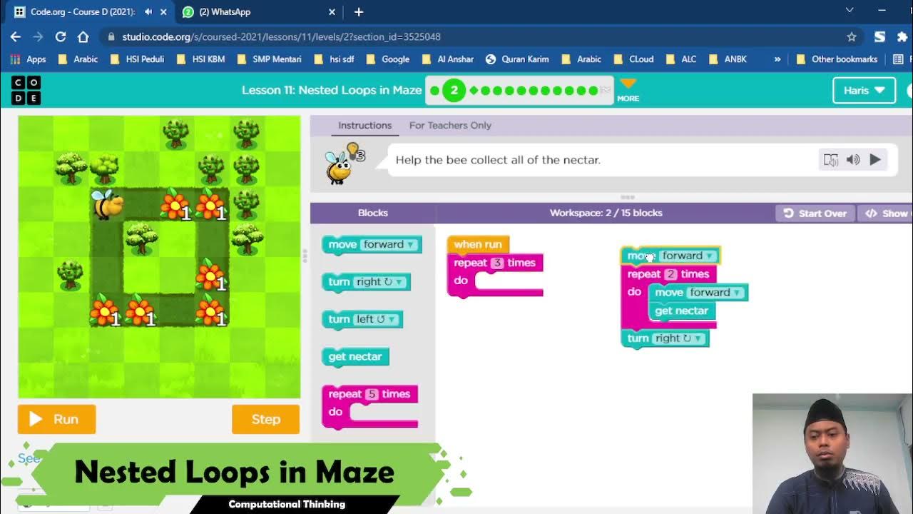 Course D Lesson 11 Nested Loop In Maze Youtube