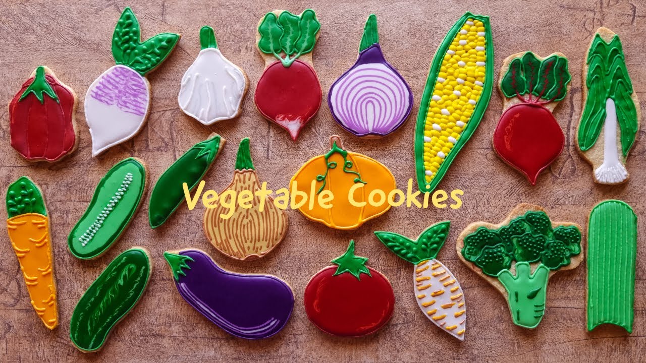 MOST SATISFYING Vegetable Cookie Decorating, using Royal Icing! # ...