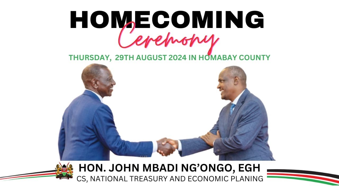 Homecoming for Hon. John Mbadi EGH. CS, National Treasury And Economic Planning - YouTube