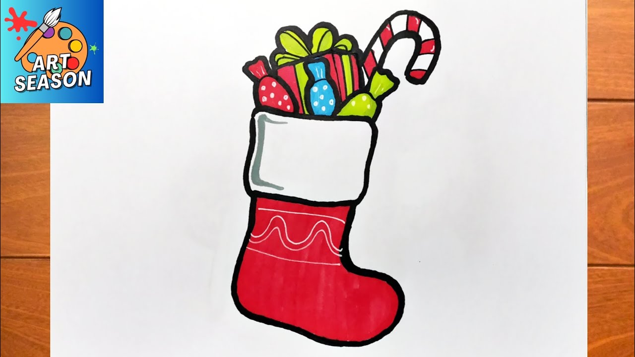 How to Draw a Christmas Stocking - YouTube