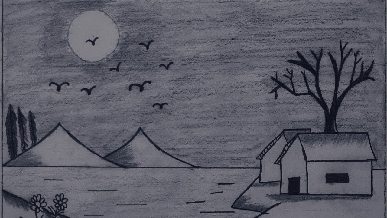 natural drawing/ pencil drawing / step by step - YouTube