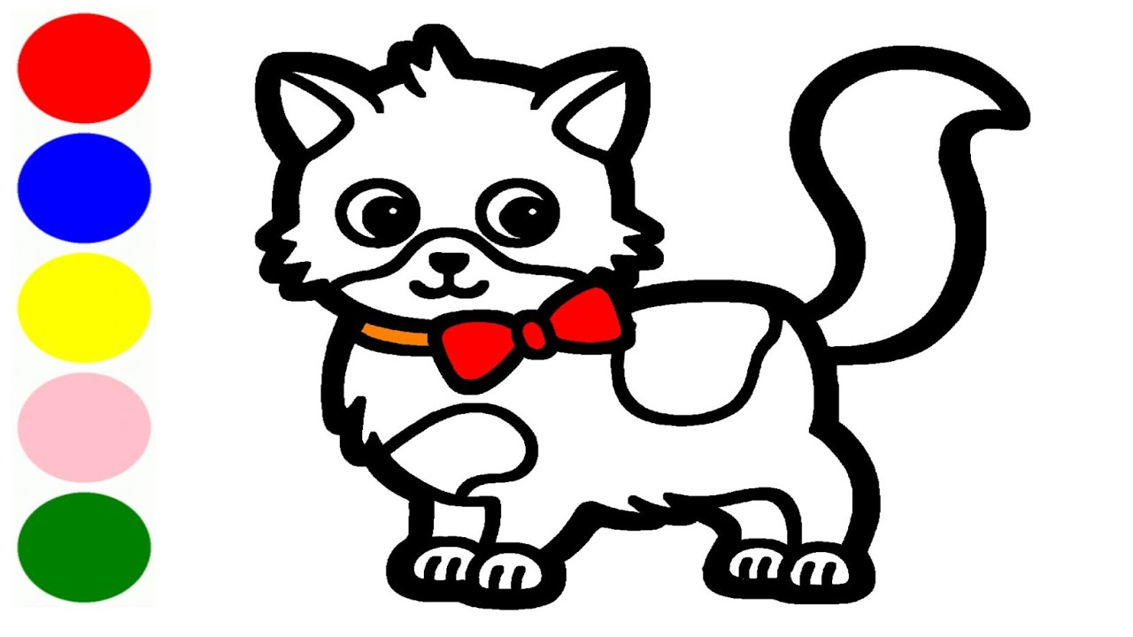 Cute Baby Cat Drawing and Colouring Easy || Painting and Coloring for ...