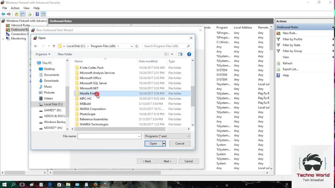 How To Block A Program From Accessing Internet Using Windows Firewall Youtube