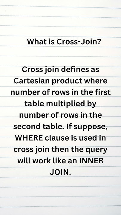 SQL JOINS IN DBMS || CROSS JOIN #SQL #dbms - YouTube