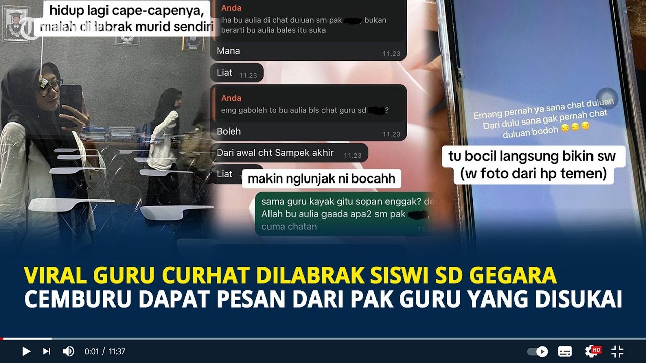 Viral Guru Curhat Dilabrak Siswi SD Gegara Cemburu Dapat Pesan dari Pak Guru yang Disukai - YouTube