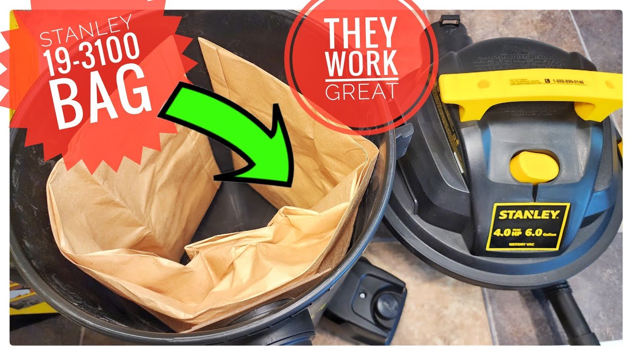 Stanley 19-3100 Disposable Filter Bag for Wet Dry Vacuum Review - YouTube