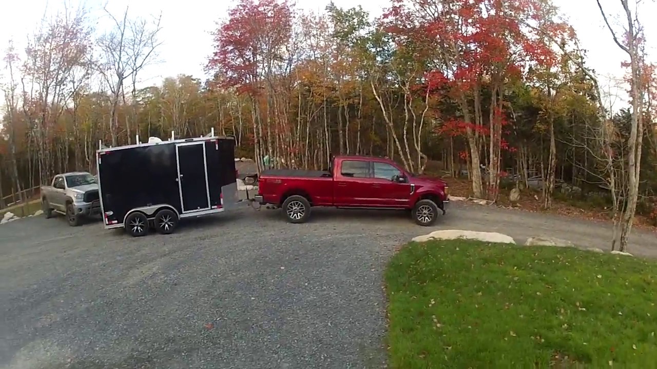 2017 F-250 Towing 12x7 Highside Enclosed trailer Part 1 - YouTube