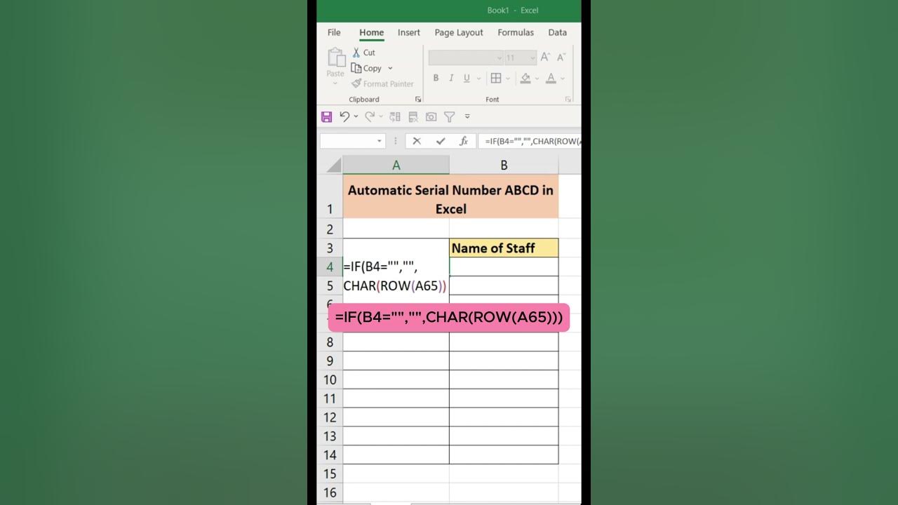 Automatic alphabet serial numbers in excel #excel #excelyourself #excelshorts #exceltips# ...