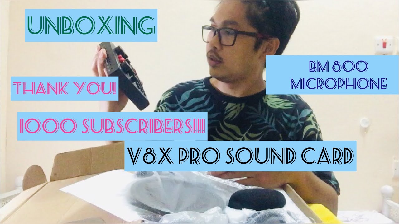 Unboxing my V8x pro Soundcard with BM 800 Condenser microphone kit ...