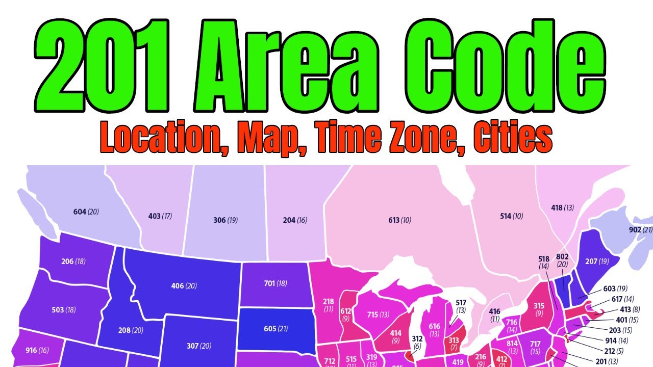 201 Area Code Map Location Time Zone Zip Code YouTube