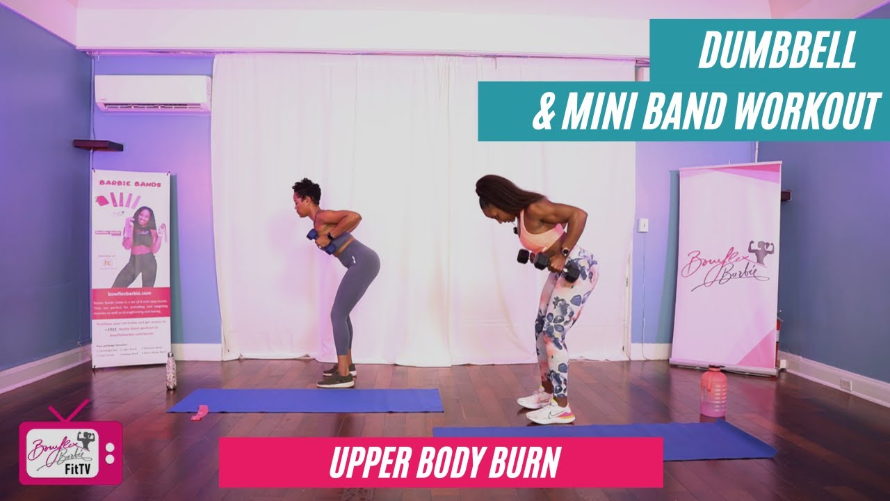 Upper Body Burn [ Dumbbell & Mini Band Workout ] - YouTube