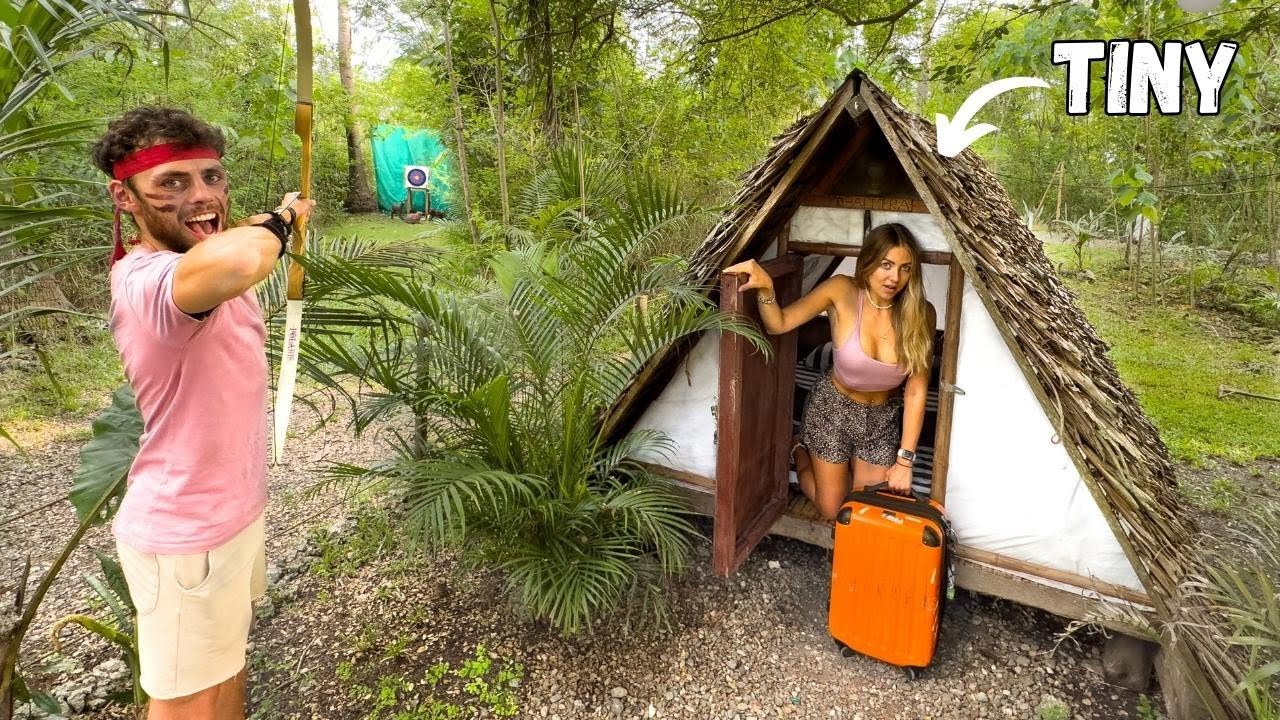 Overnight In a tiny Archery Hut - YouTube