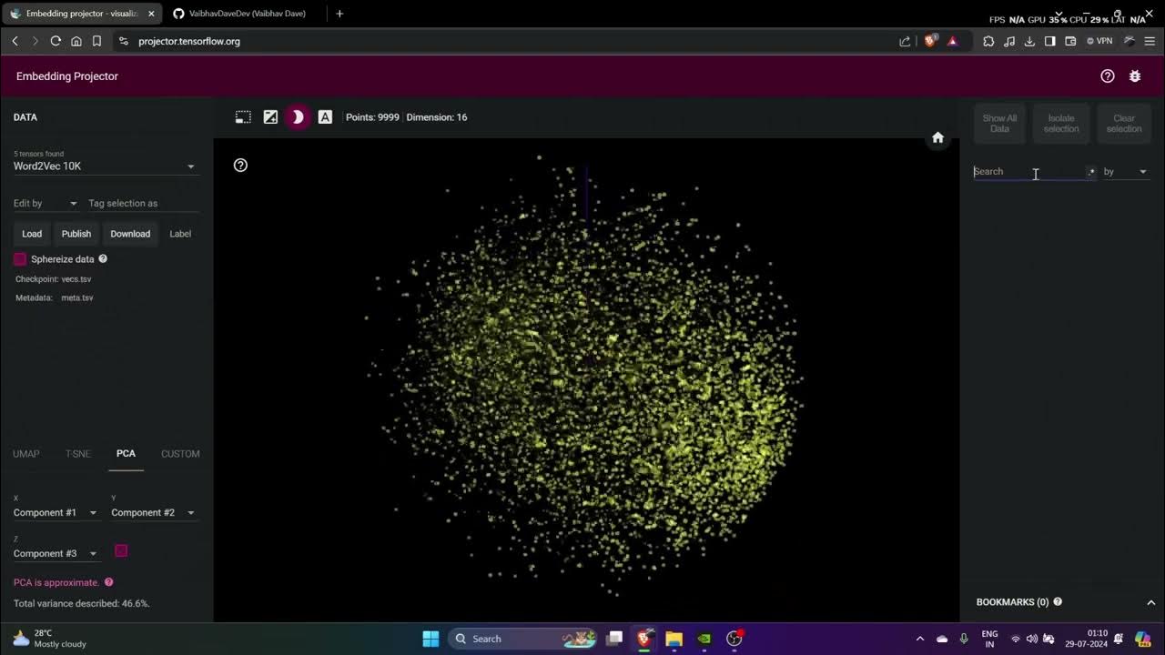 How to Use Tensorflow Embedding Projector for Visualizing Word Embeddings - YouTube