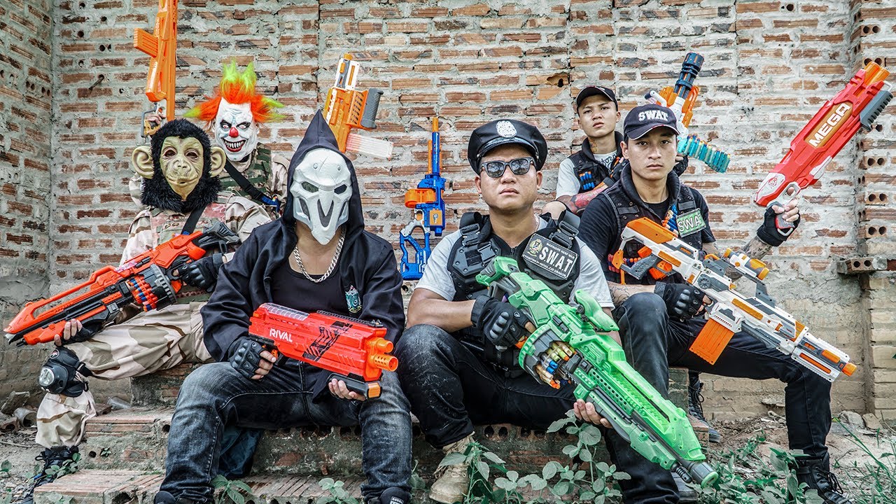 LTT Mask Nerf: Silver Flash Nerf Guns Fight Criminal The Boss XICMAN ...