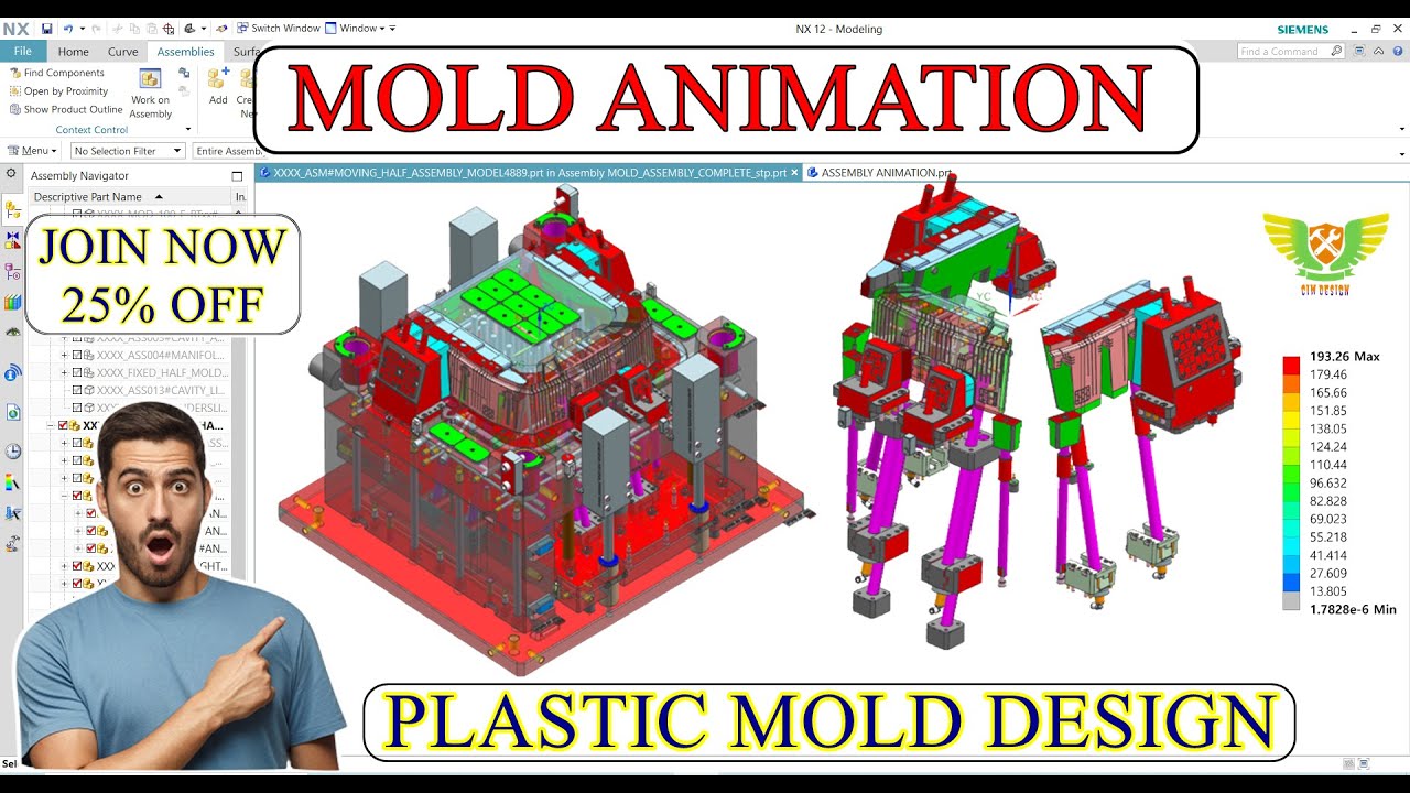 PLASTIC MOULD DESIGN TUTORIAL | Slider lifter mould design animation # ...