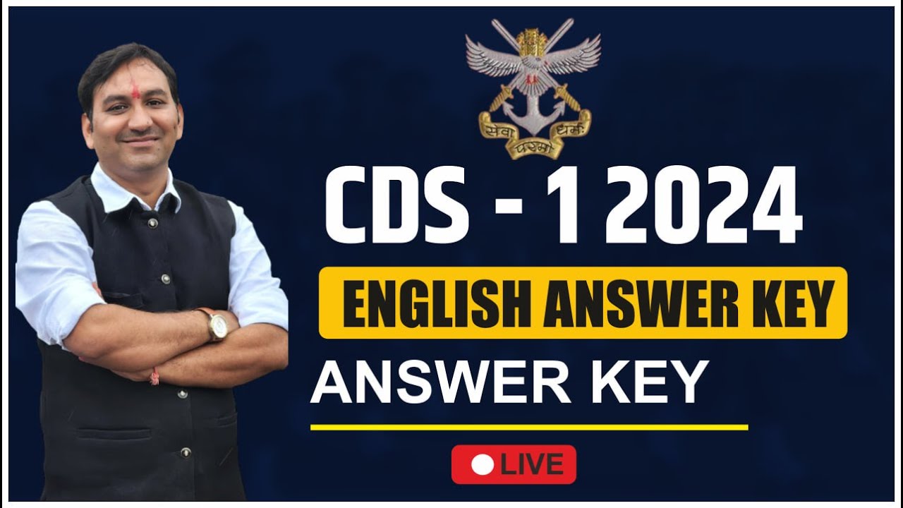 CDS Answer key 2024 | CDS English Paper Solution 2024 | CDS Paper ...