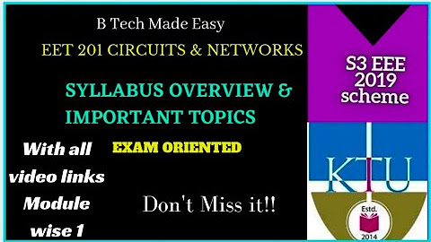 EET 201 Circuits & Networks (S3 EEE, KTU, 2019 scheme) - YouTube