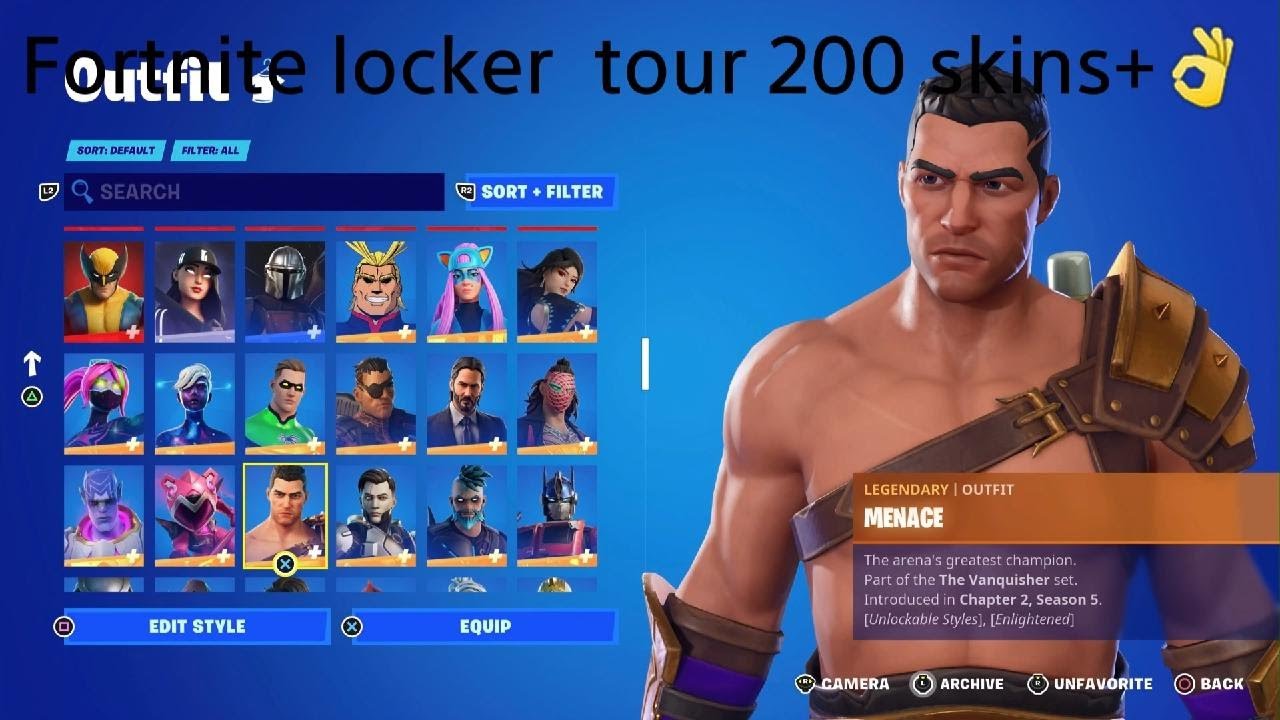 Fortnite Insane Locker Tour 200 + Skins👌 - YouTube