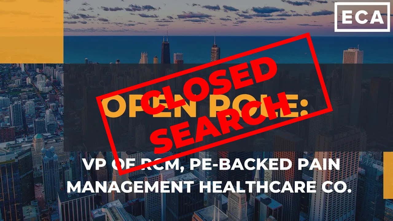 Open Role: VP of RCM, PE-backed Pain Management Healthcare Co. - YouTube